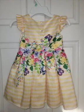 George | Dresses | Bogo Spring Yellow Striped 2t Girl Dress | Poshmark